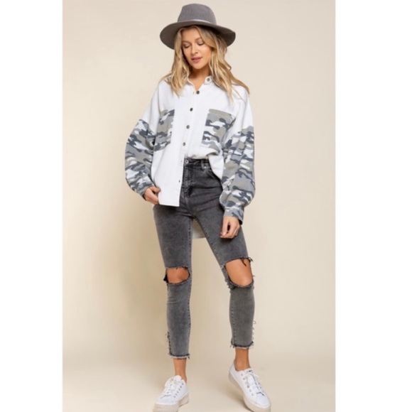 POL | Jackets & Coats | New Pol Camo High Lo Contrast Color Swap ...